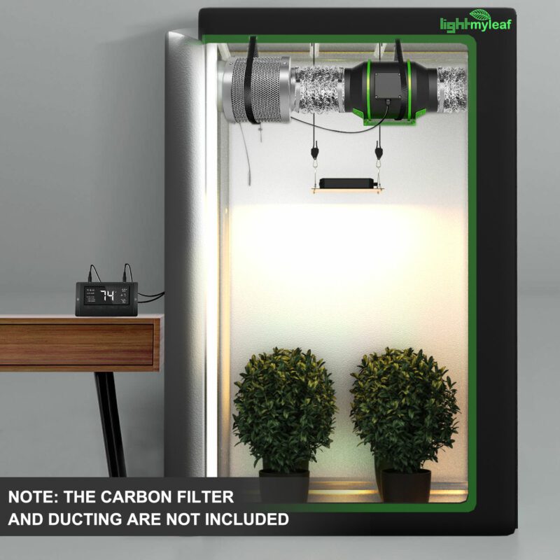 Lightmyleaf 6 Inch Quiet Inline Duct Fan with Temperature Humidity ...