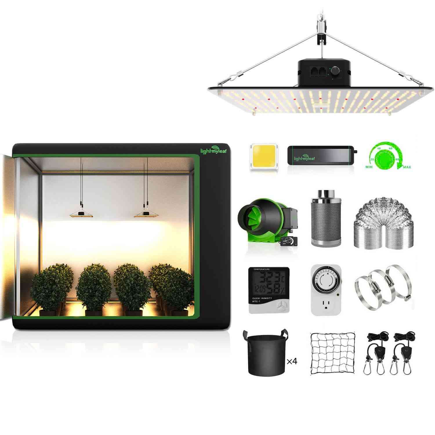 Lightmyleaf LED Grow Light 2’x4′ Grow Tent Kit